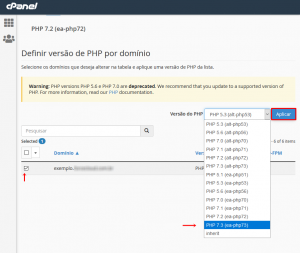 cPanel - Como alterar a versão do PHP - Adentro