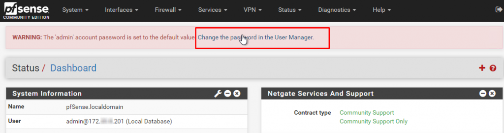 Como alterar senha e porta de acesso do pfSense - Adentro