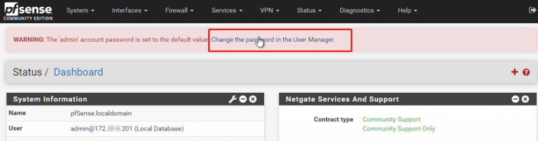 Como alterar senha e porta de acesso do pfSense - Adentro
