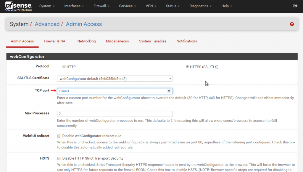 Como alterar senha e porta de acesso do pfSense - Adentro