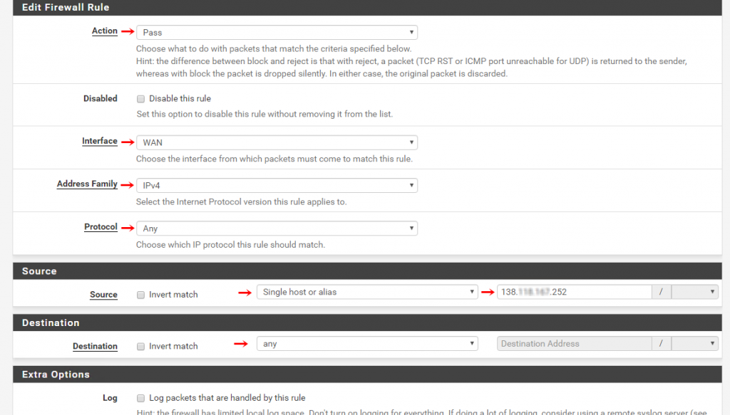 Como acessar a interface WEB do pfSense com o IP de WAN - Adentro